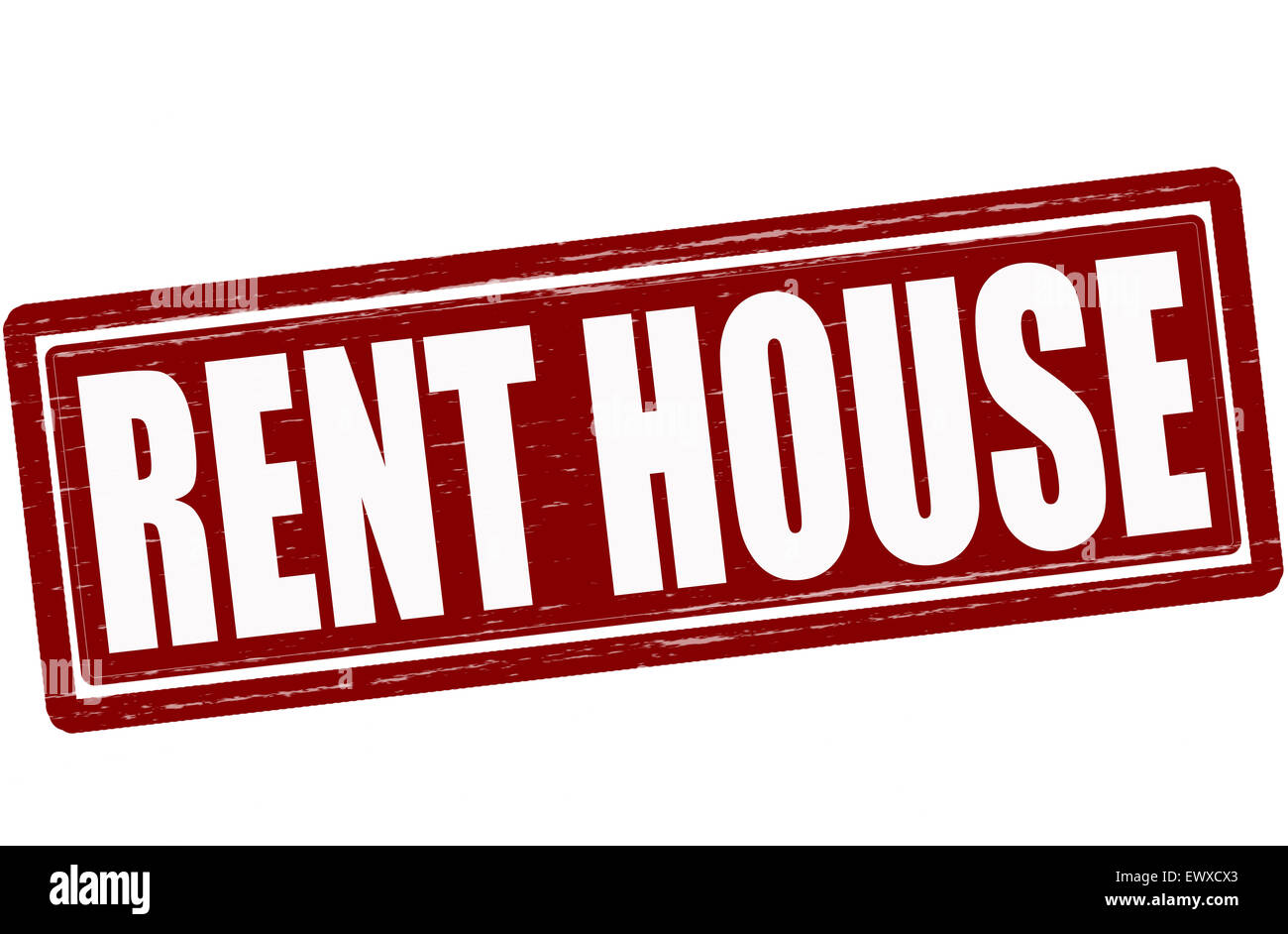 Stamp with text rent house inside, illustration Stock Photo - Alamy