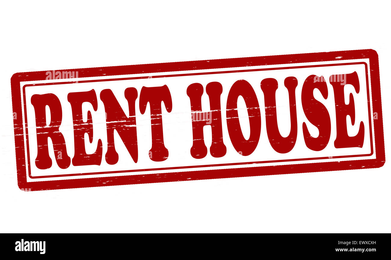 Stamp with text rent house inside, illustration Stock Photo - Alamy