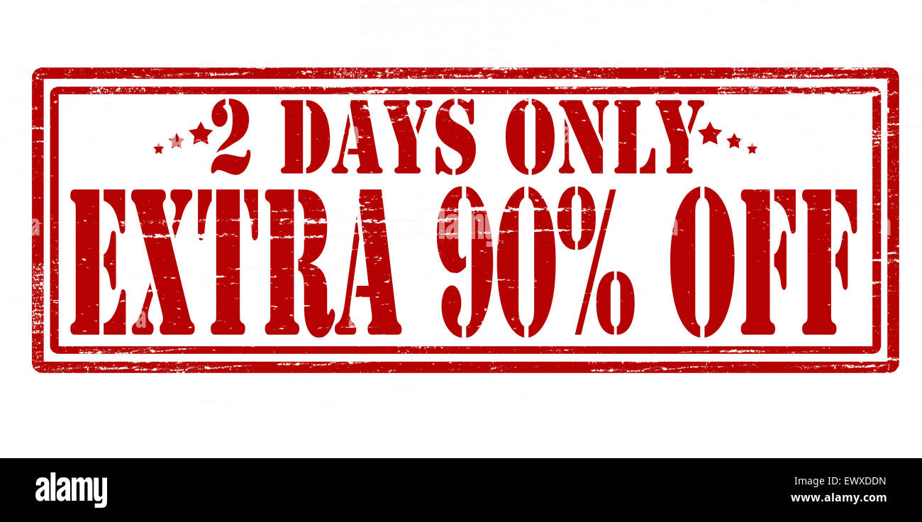 Stamp with text two days extra only inside, illustration Stock Photo ...
