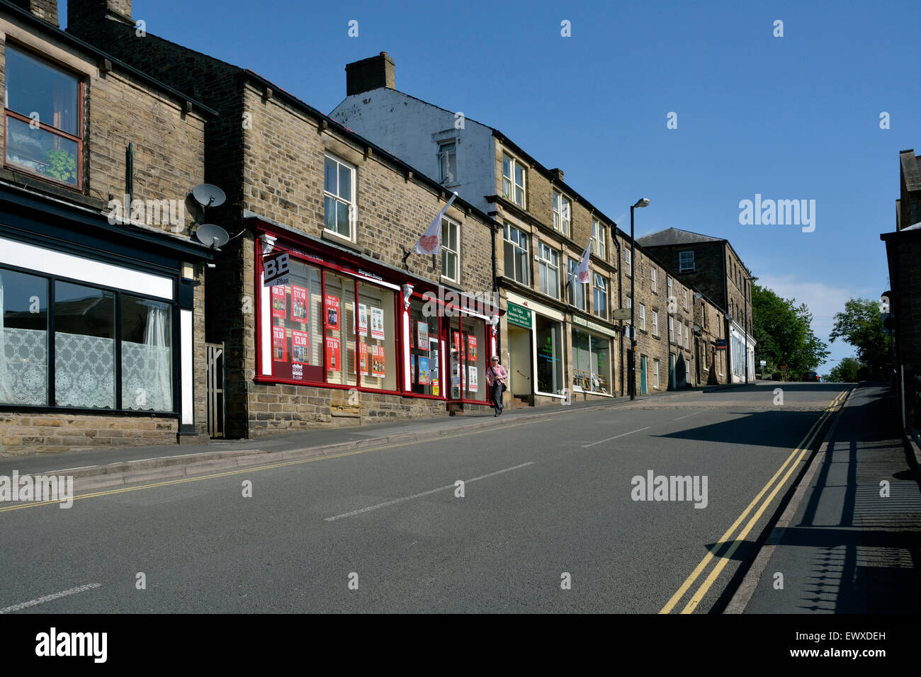 market street in new mills, high peak, derbyshire Stock Photo - Alamy