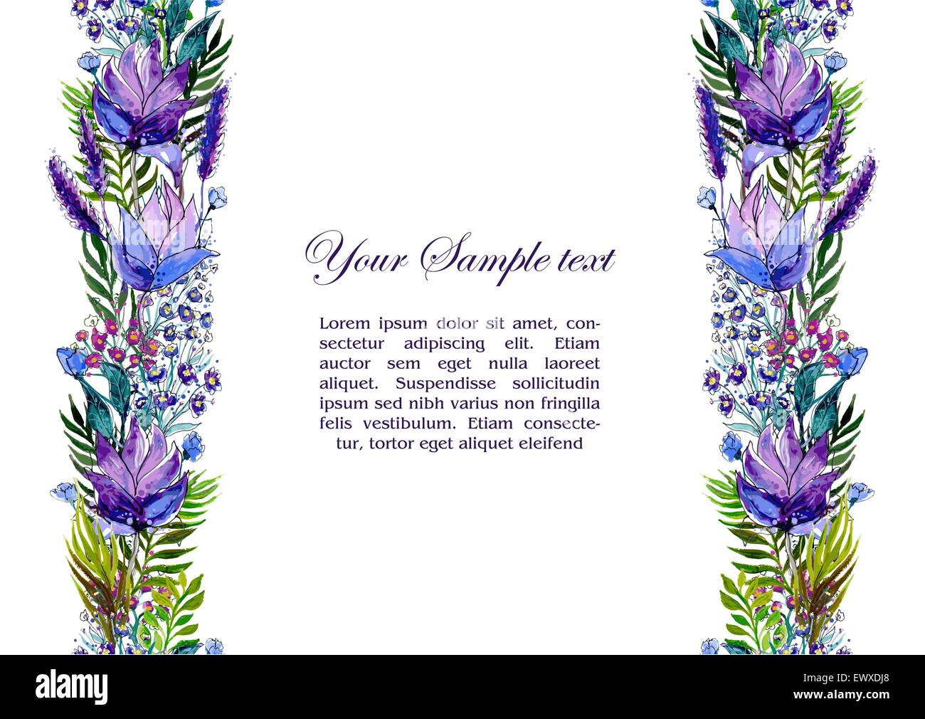 Floral border with wildflowers Stock Vector Image & Art - Alamy