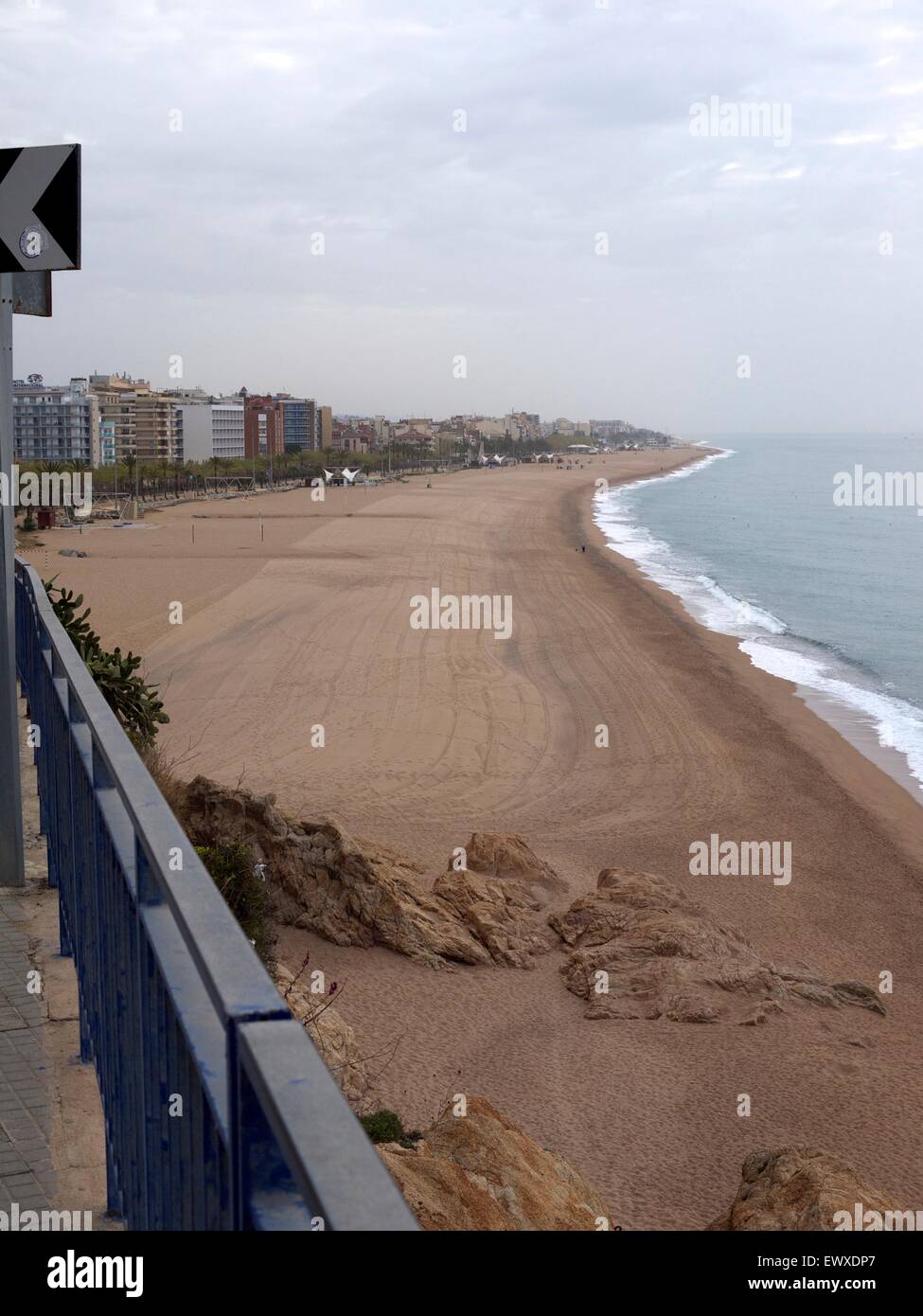 Beach in Spain on a gloomy looking day Stock Photo - Alamy