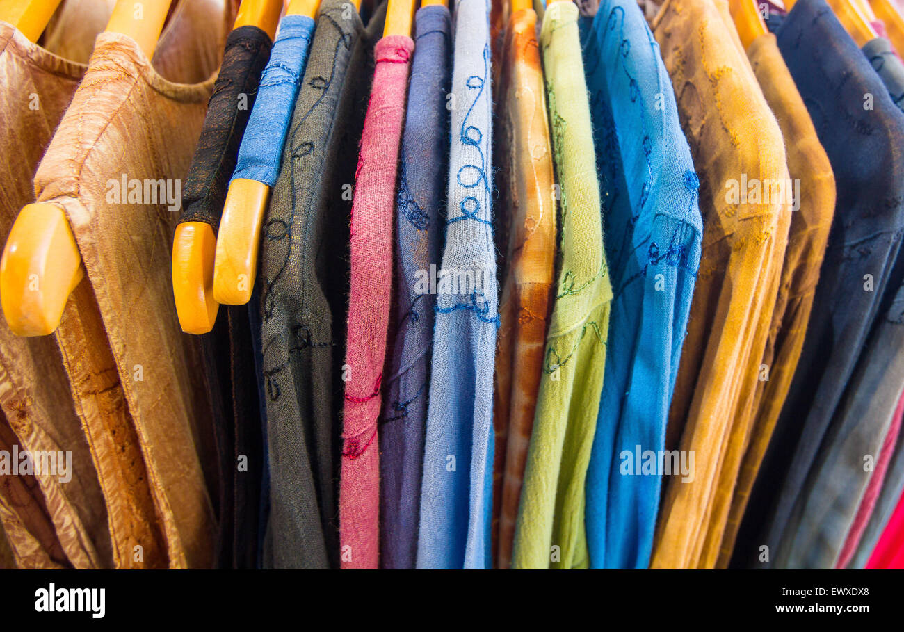Many summer dresses in various colors Stock Photo - Alamy