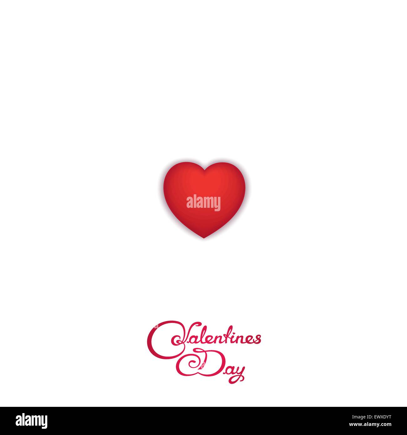 Just red symbol love heart with calligraphy lettering - Valentine's Day ...