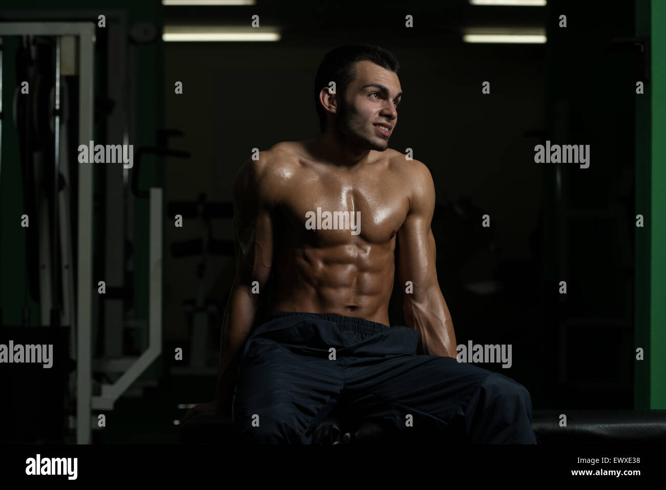 Portrait Of A Physically Fit Young Man In A Gym Stock Photo - Alamy