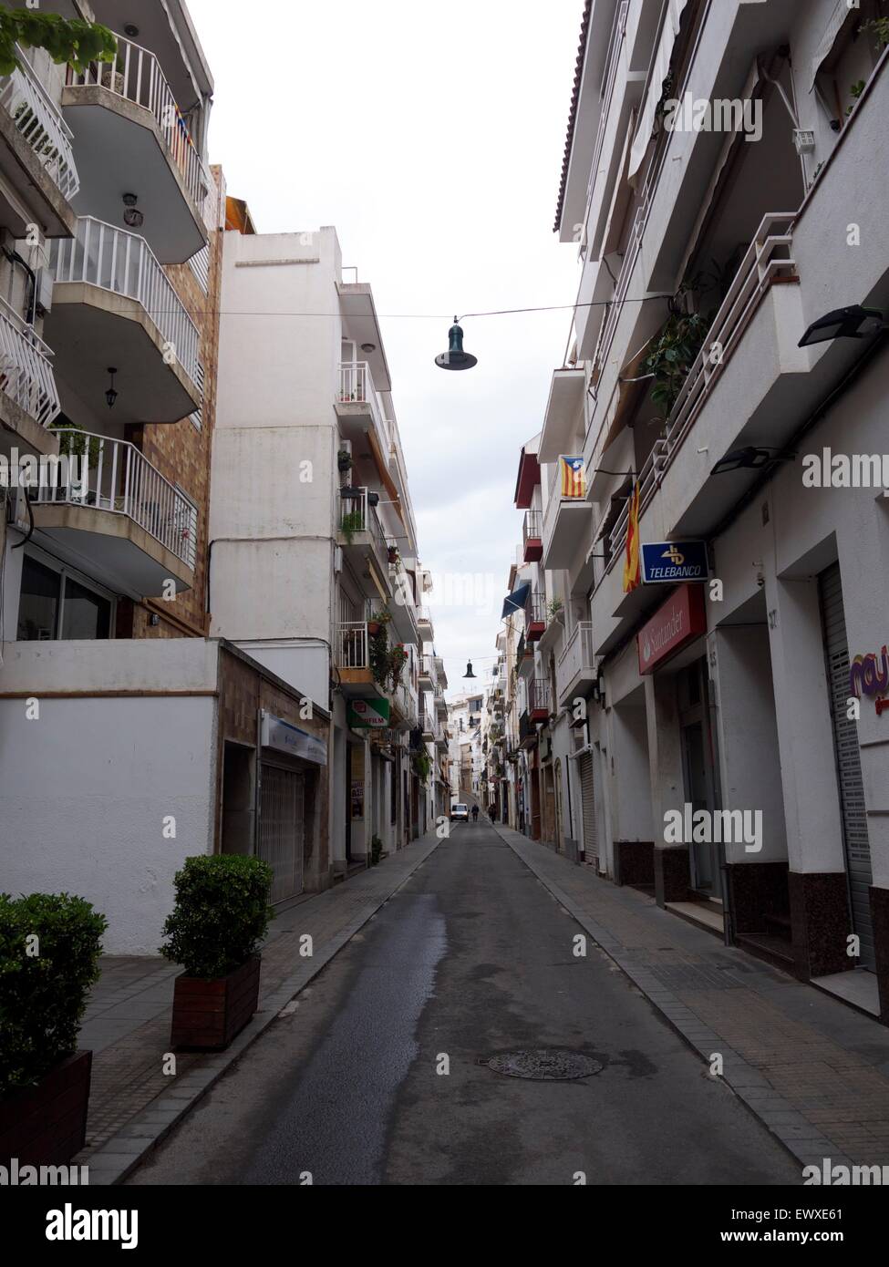 Typical street in a Spanish town Stock Photo - Alamy