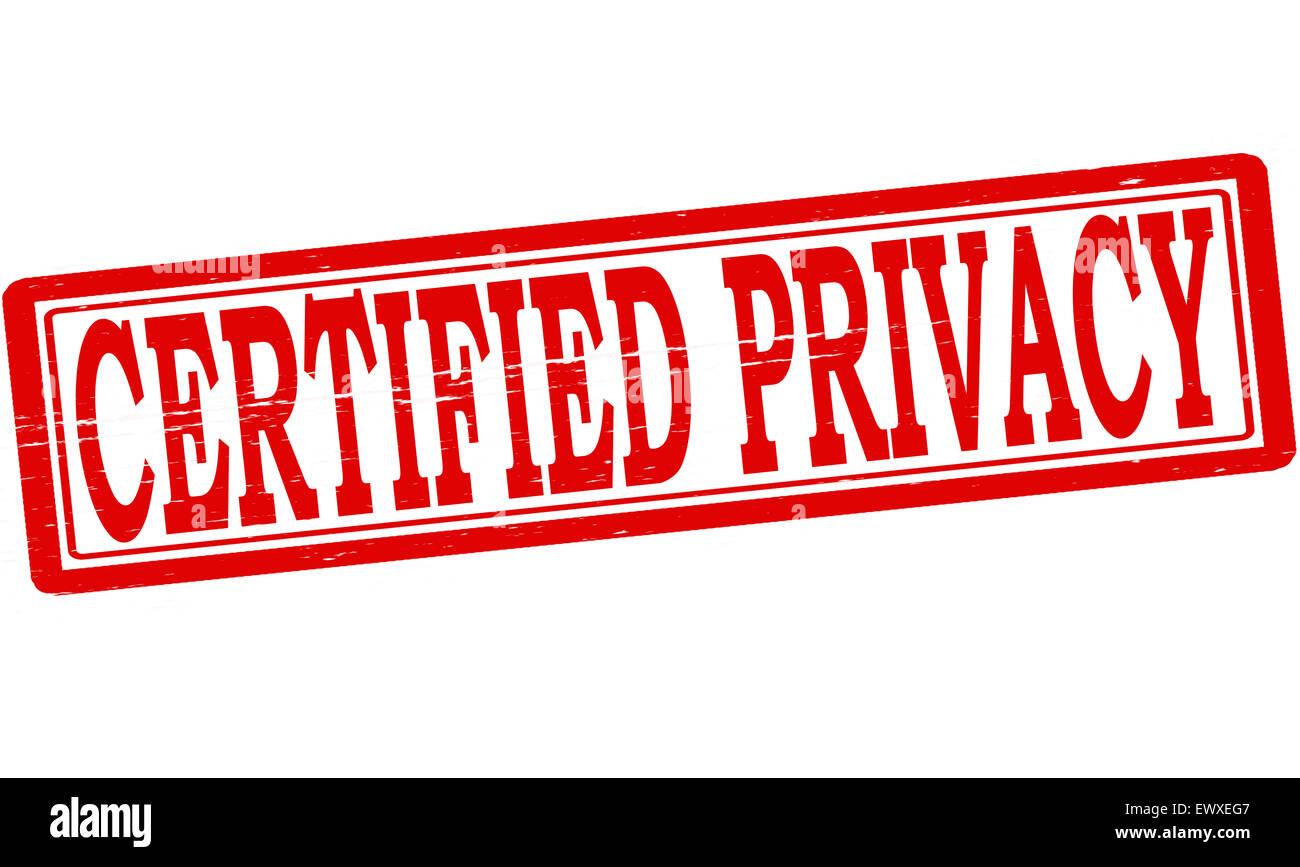 Stamp with text certified privacy inside, illustration Stock Photo - Alamy
