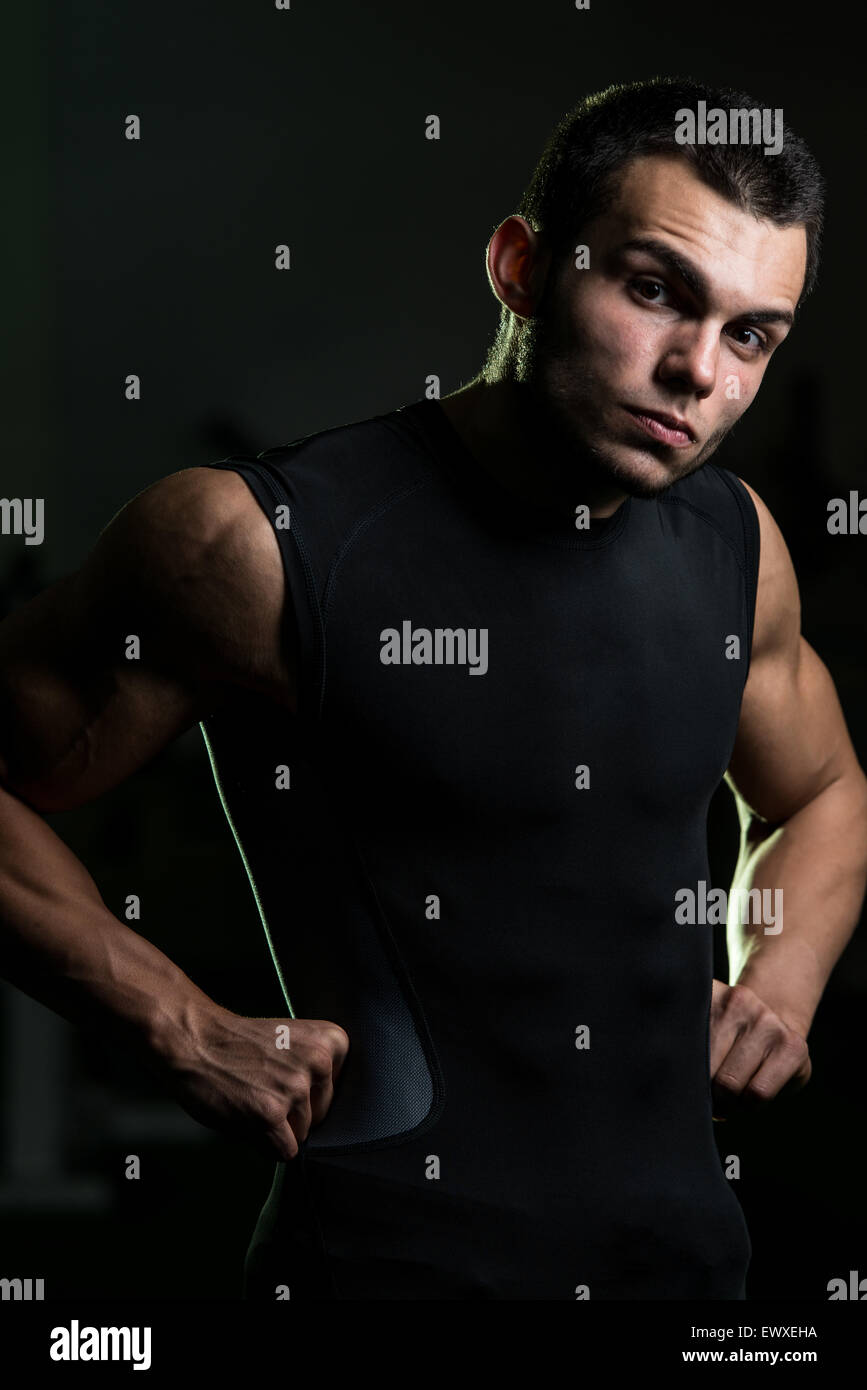 A Muscular Male Model Staring Confidently Stock Photo - Alamy