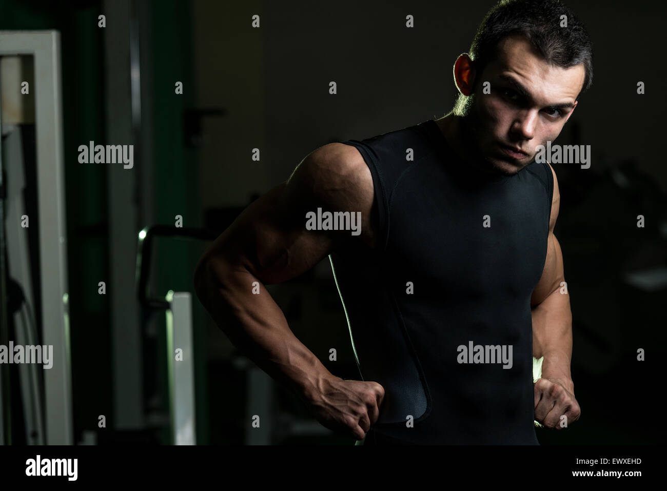 A Muscular Male Model Staring Confidently Stock Photo - Alamy