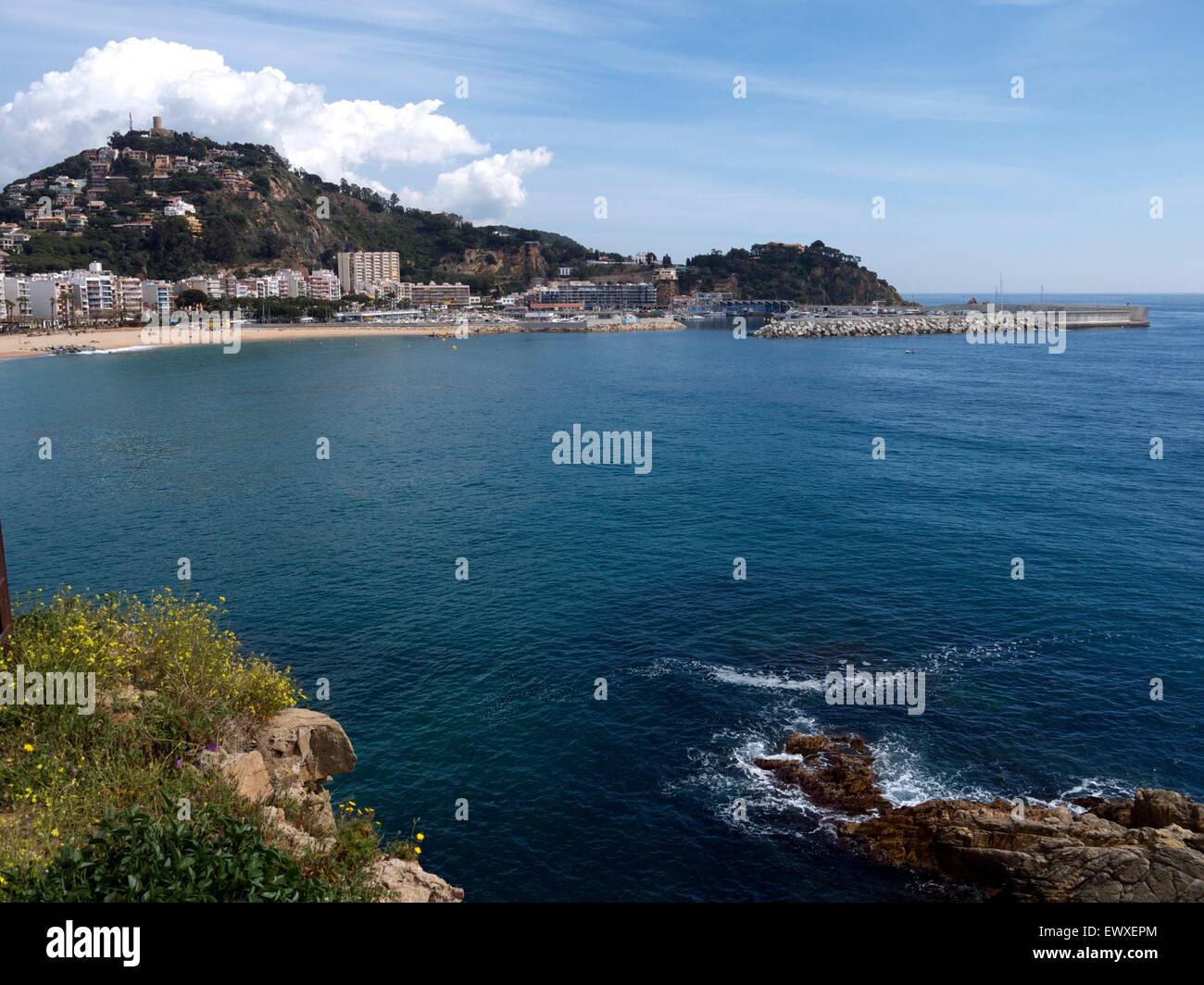 Beach resort and surround hills Stock Photo - Alamy