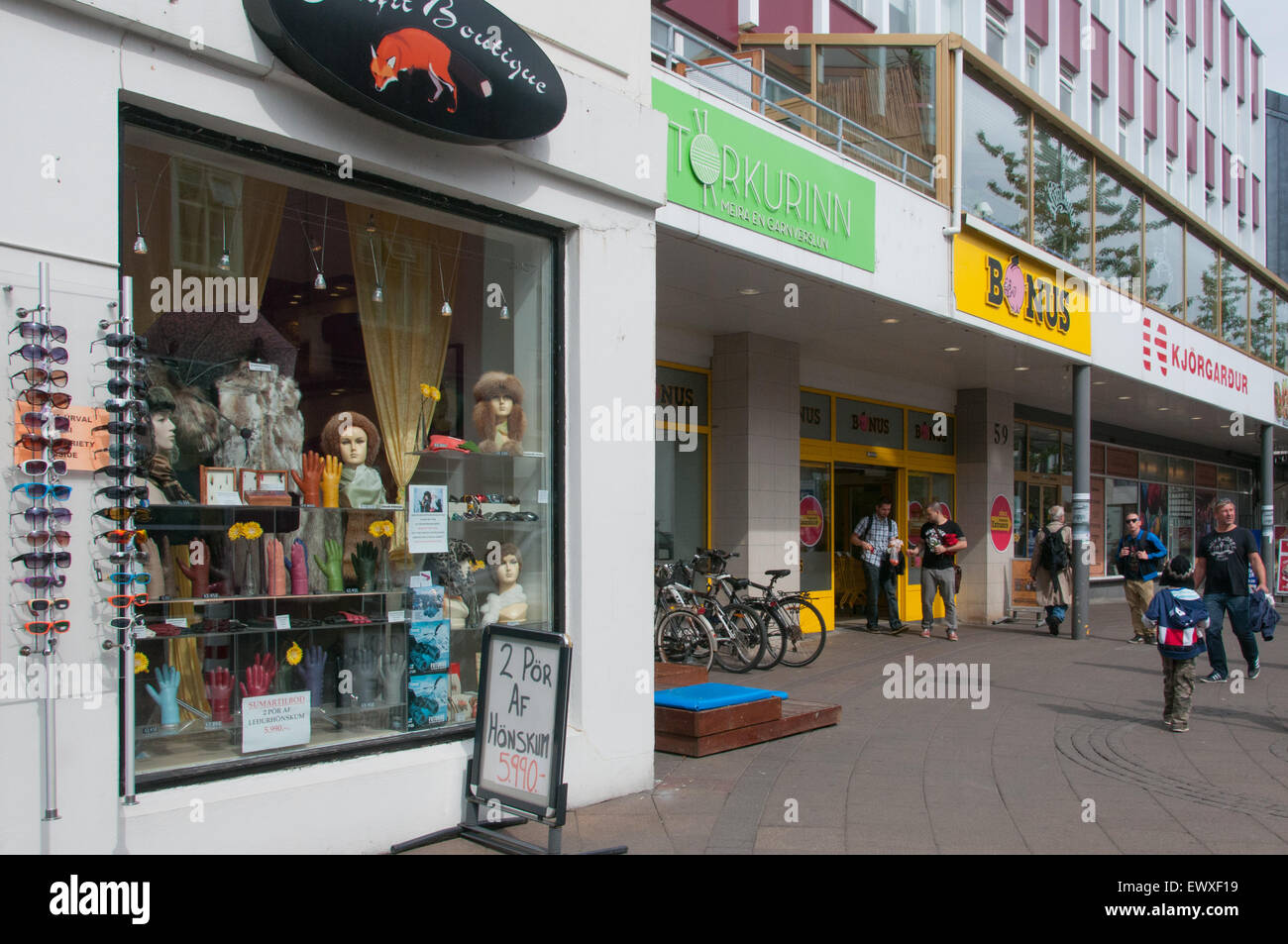 Laugavegur commercial street downtown Reykjavik Stock Photo - Alamy