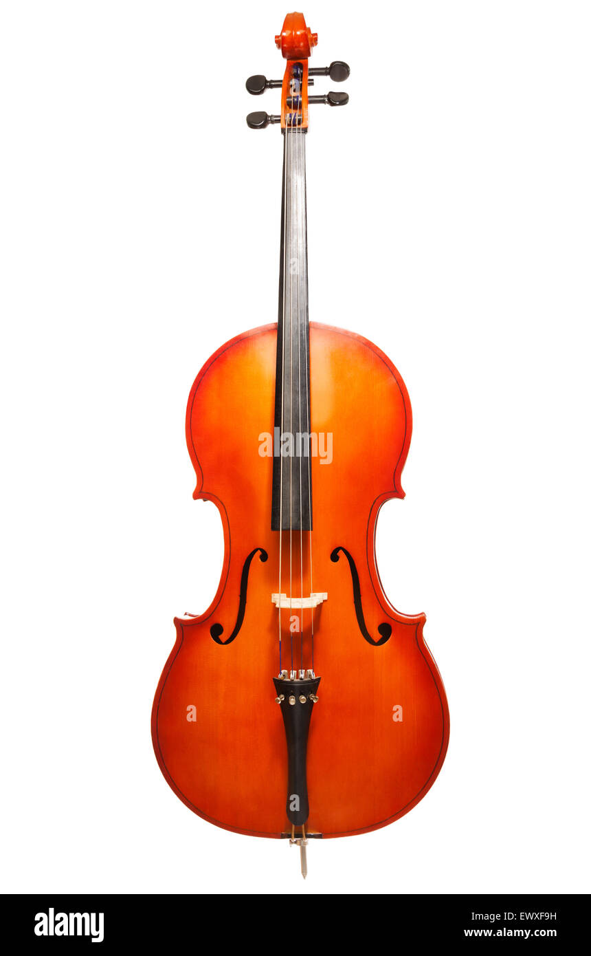 Violoncello standing on the white background Stock Photo - Alamy