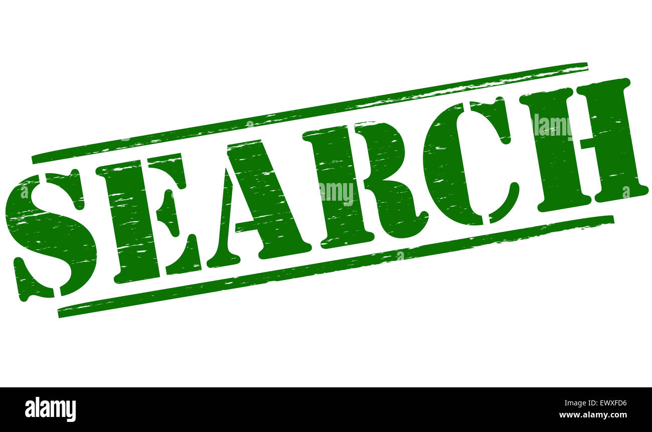 Stamp with word search inside, illustration Stock Photo - Alamy