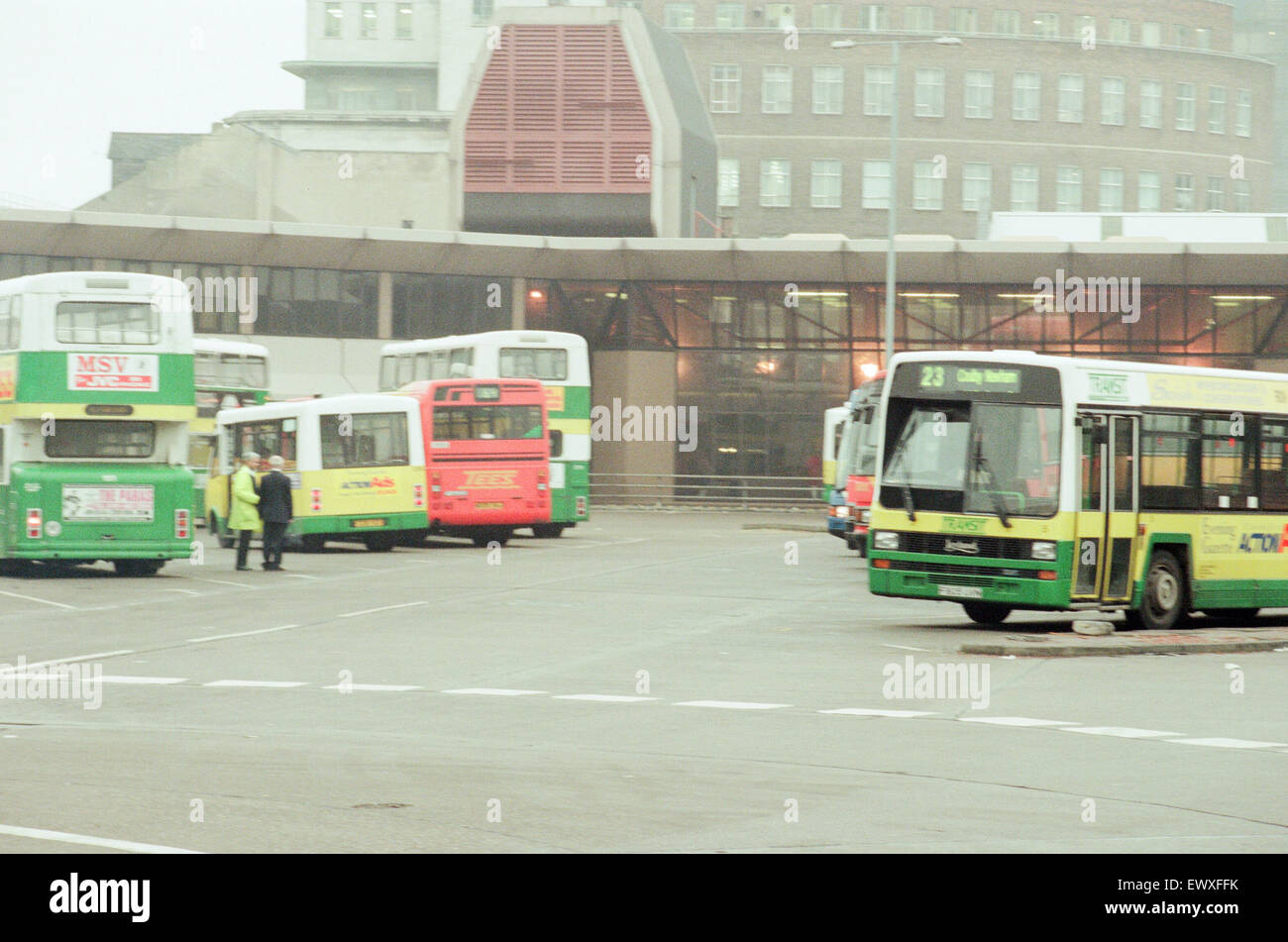 Middlesbrough Bus Station, 17th January 1996 Stock Photo - Alamy