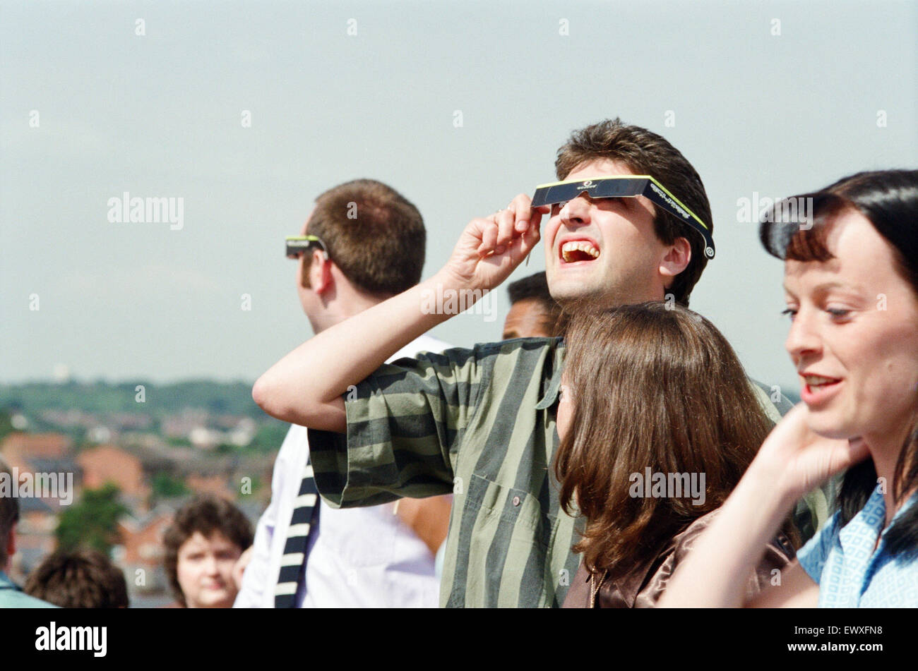 People watching a total solar eclipse at the Civic Centre, Reading ...