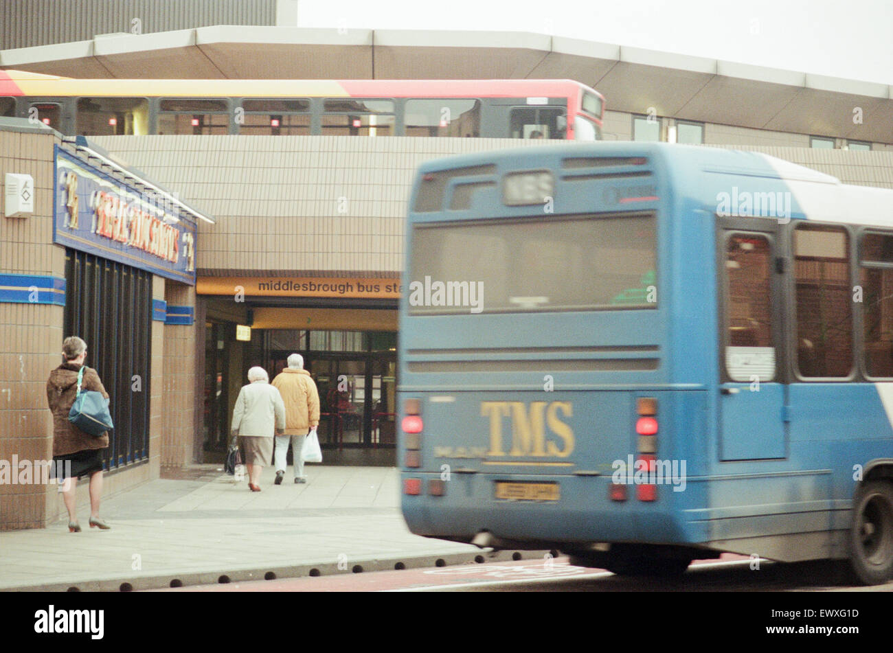 Middlesbrough Bus Station, 17th January 1996 Stock Photo - Alamy