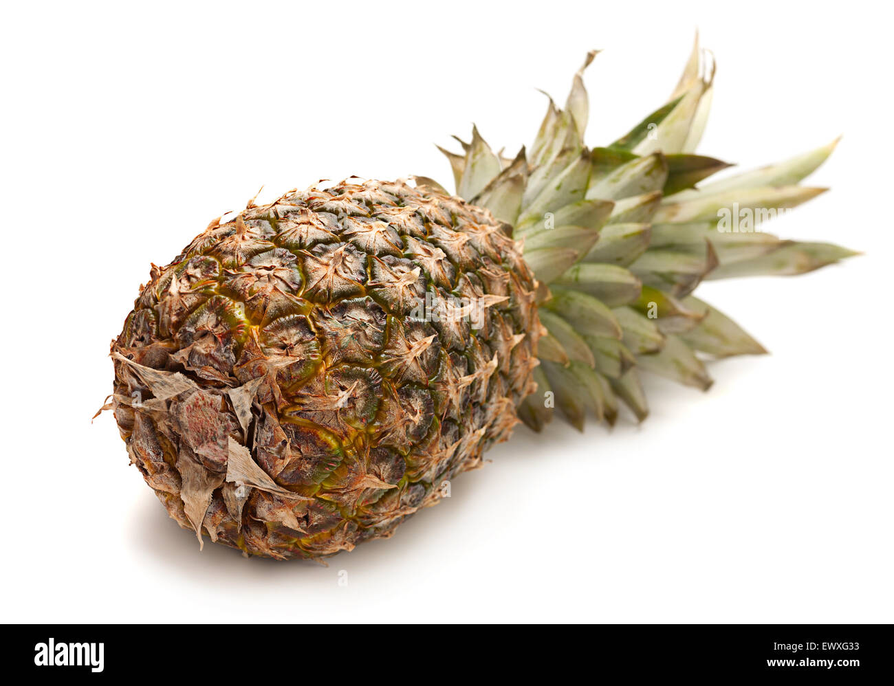 Pineapple fruit closeup isolated on white Stock Photo - Alamy