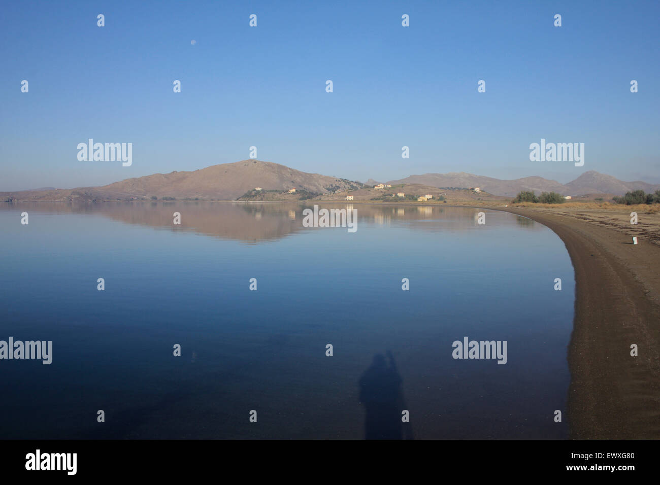 The limpid sea of Diapori coastline and beginning of Kontias village ...