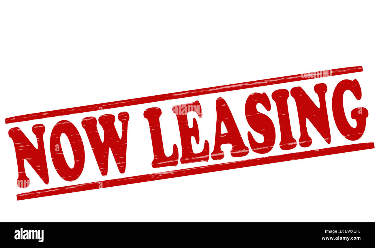 Stamp with text now leasing inside, illustration Stock Photo - Alamy