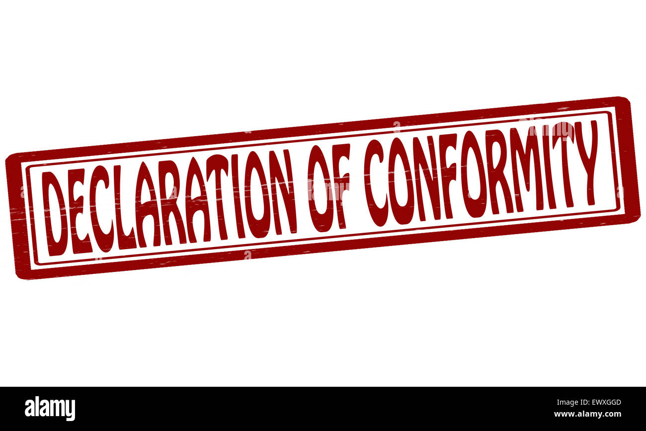 Stamp with text declaration of conformity inside, illustration Stock ...