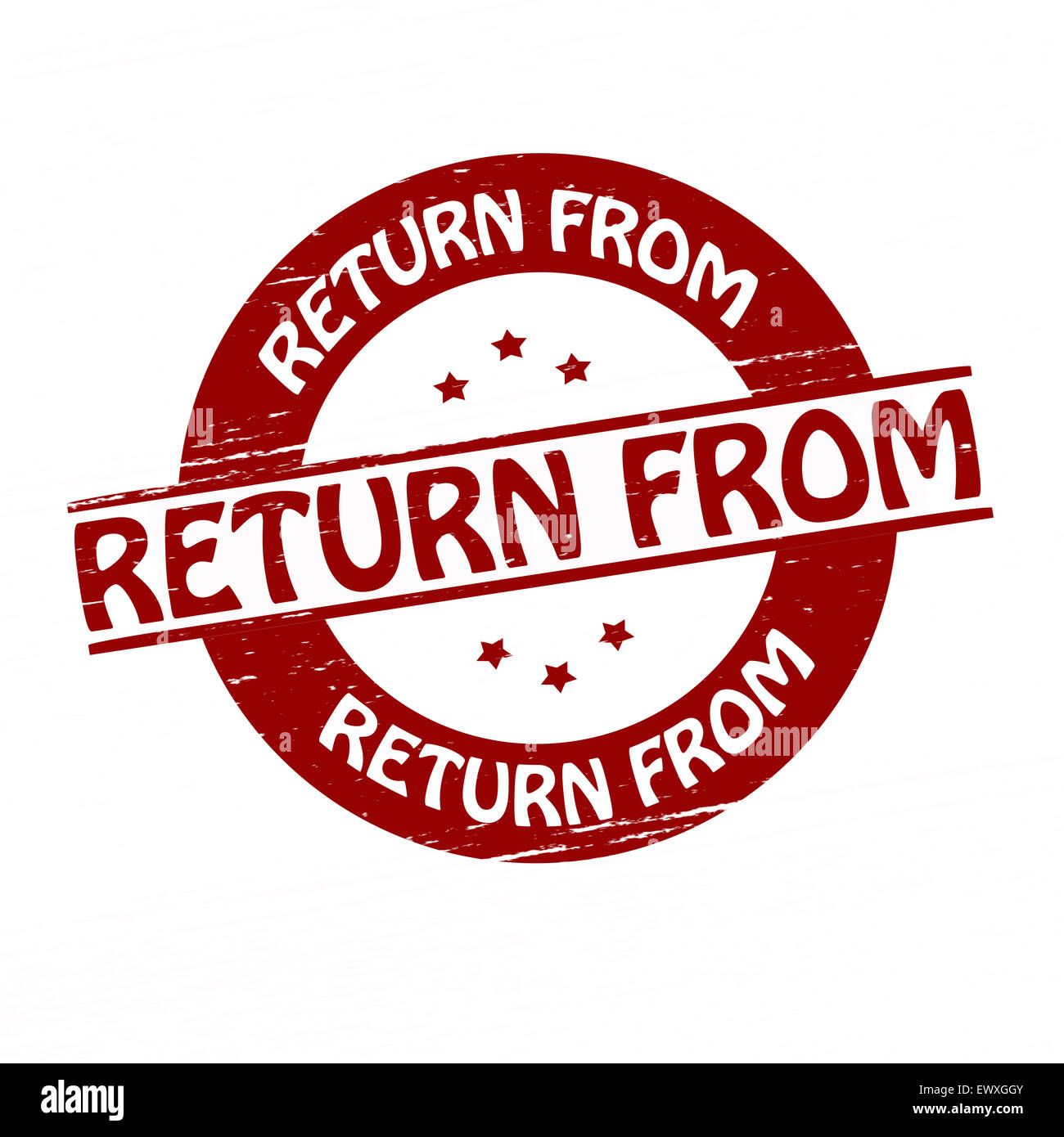 Stamp with text return from inside, illustration Stock Photo - Alamy