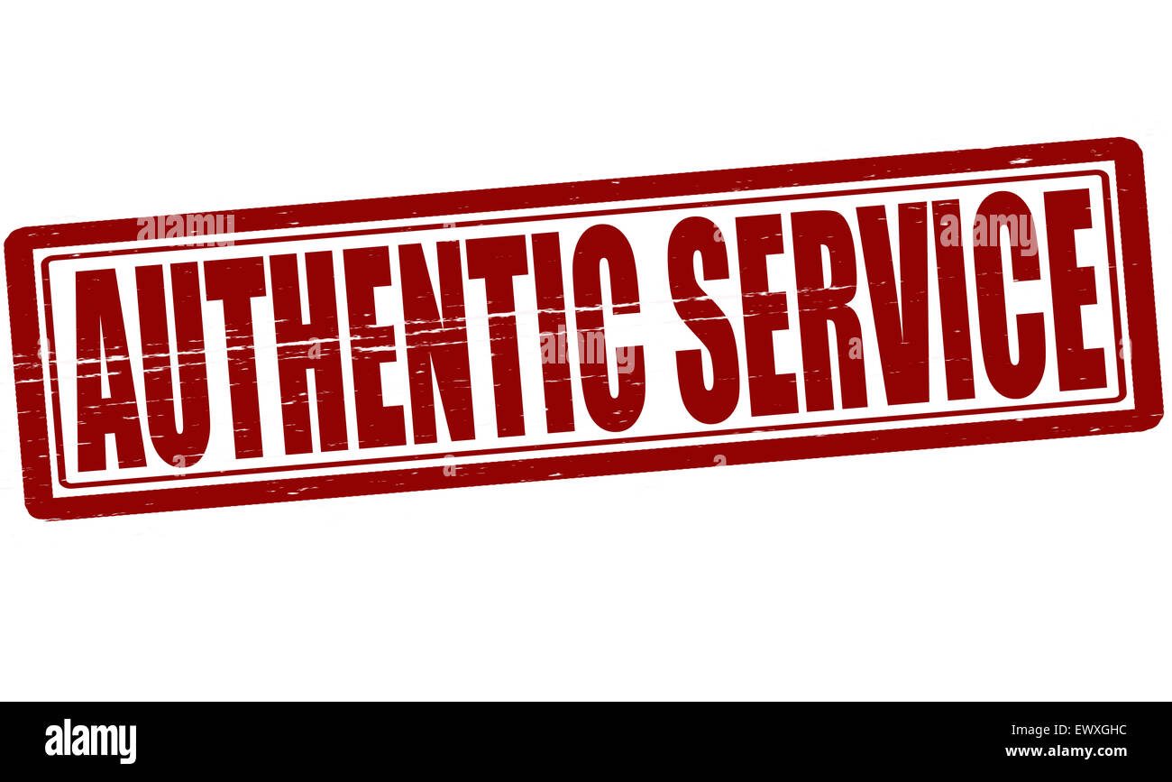 Stamp with text authentic service inside, illustration Stock Photo - Alamy