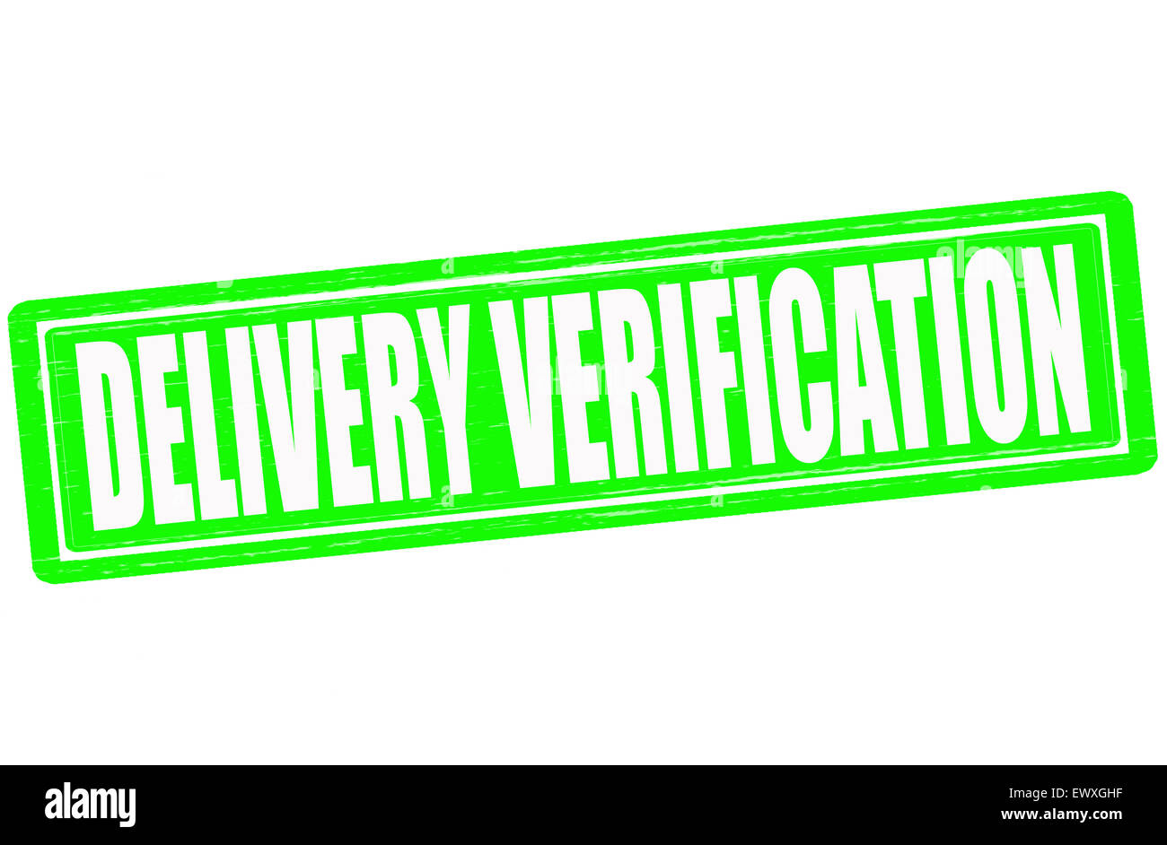 Stamp with text delivery verification inside, illustration Stock Photo ...