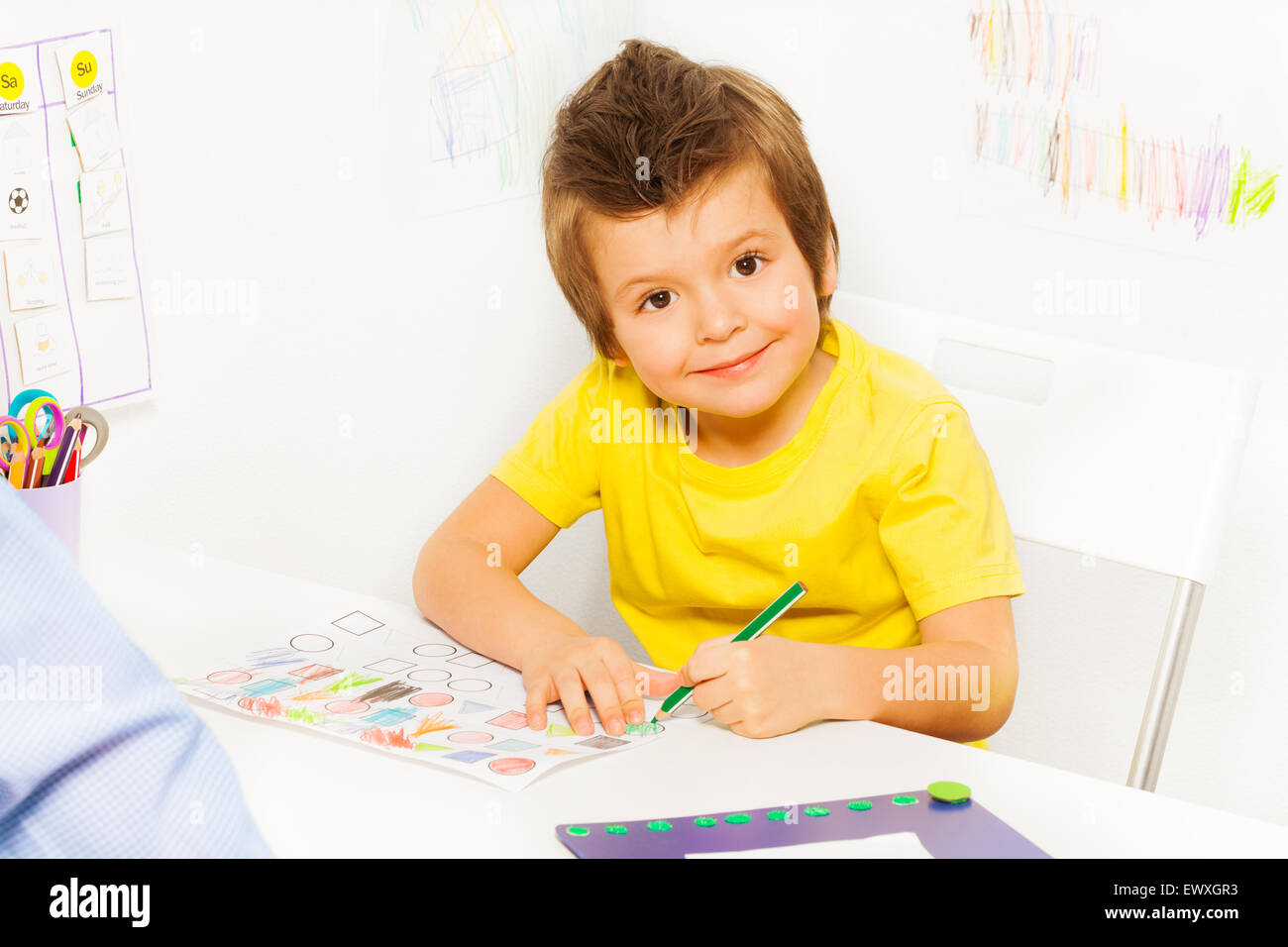 Boy coloring hi-res stock photography and images - Alamy