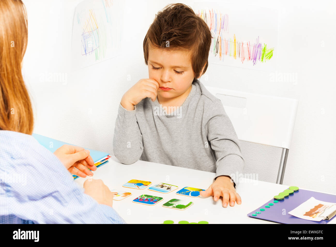 Concentrated boy hi-res stock photography and images - Alamy