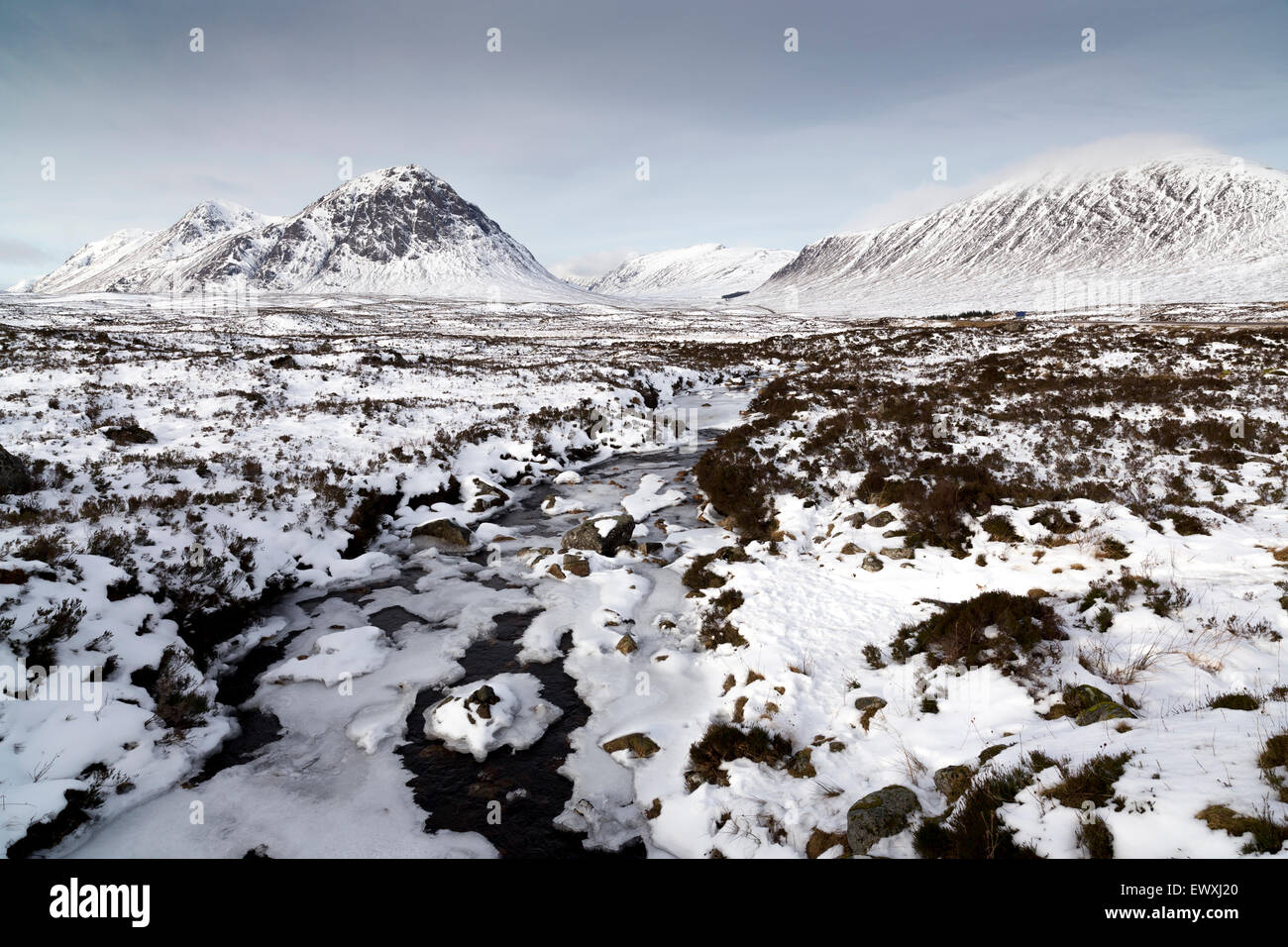 Winter Scene at Buachaille Etive Mor Glencoe Scottish Highlands ...
