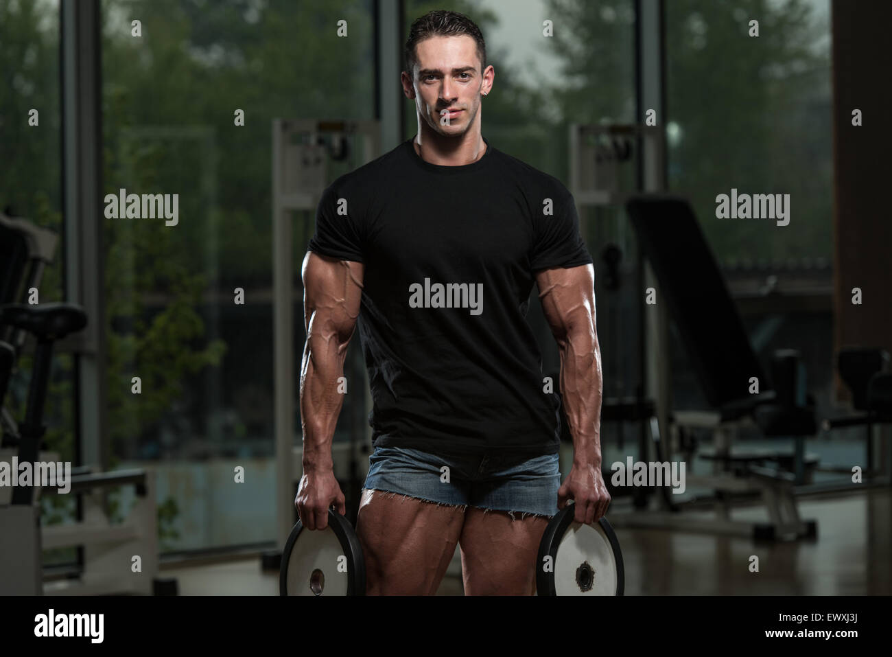 Healthy Young Man Resting In Health Club Stock Photo - Alamy