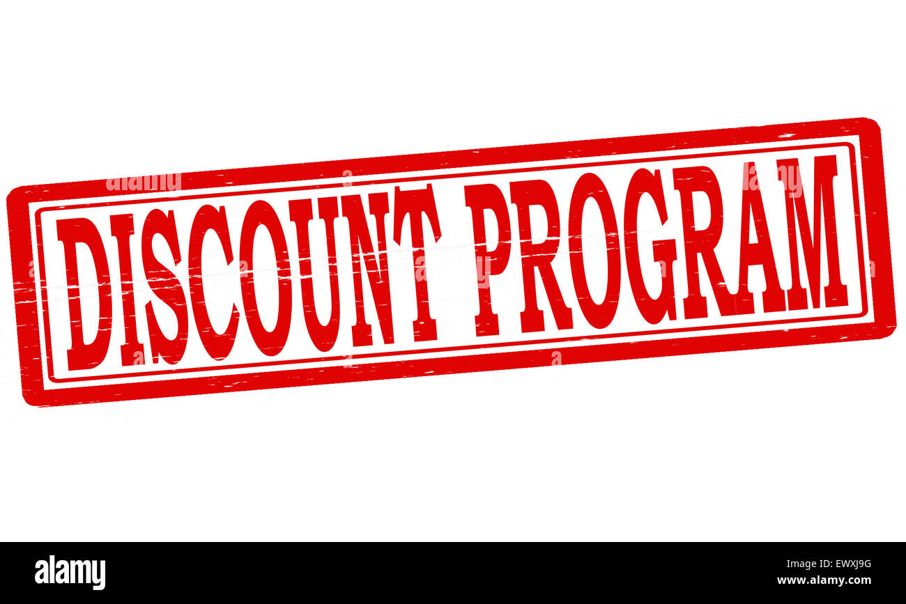 Stamp with text discount program inside, illustration Stock Photo - Alamy