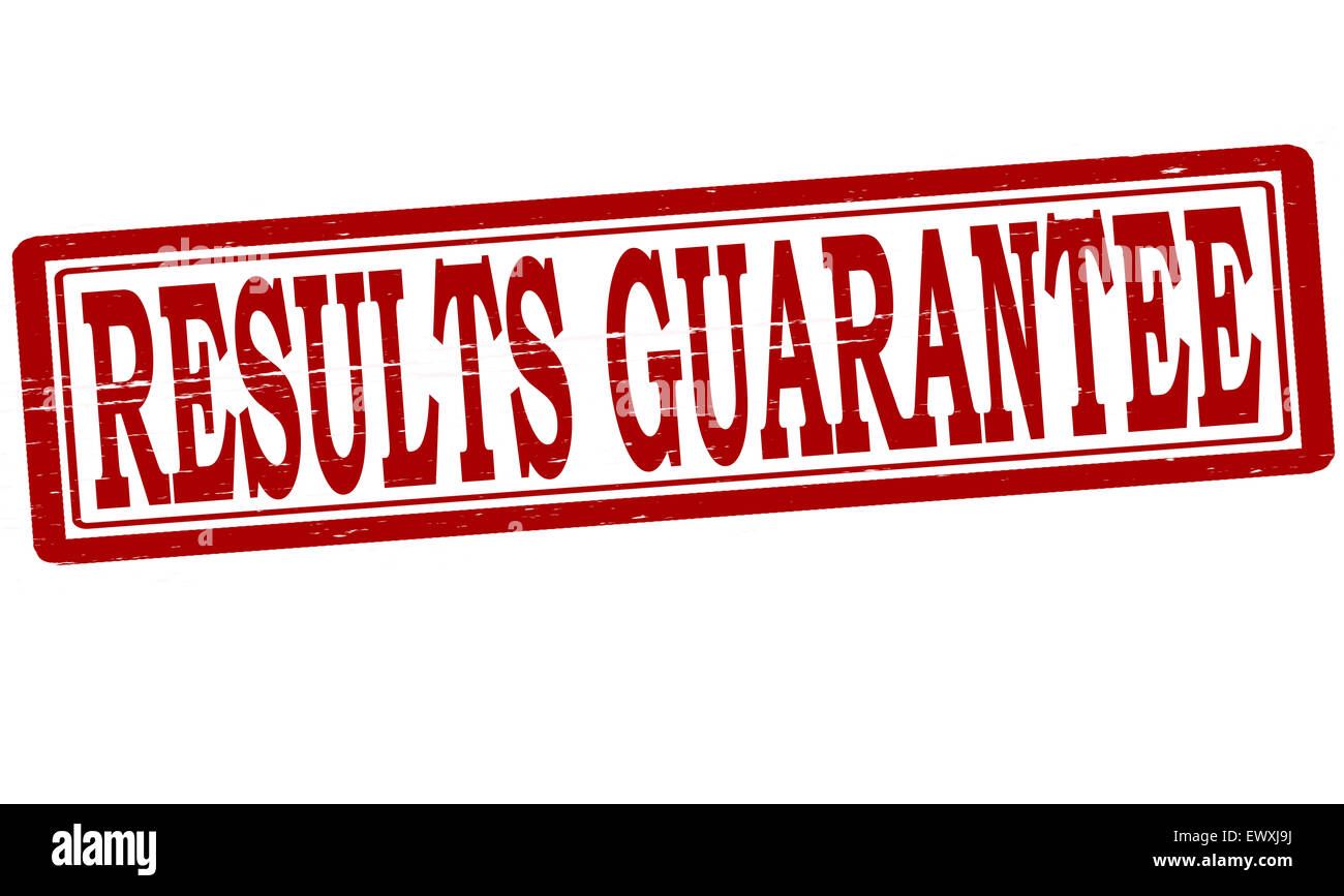 Stamp with text results guarantee inside, illustration Stock Photo - Alamy
