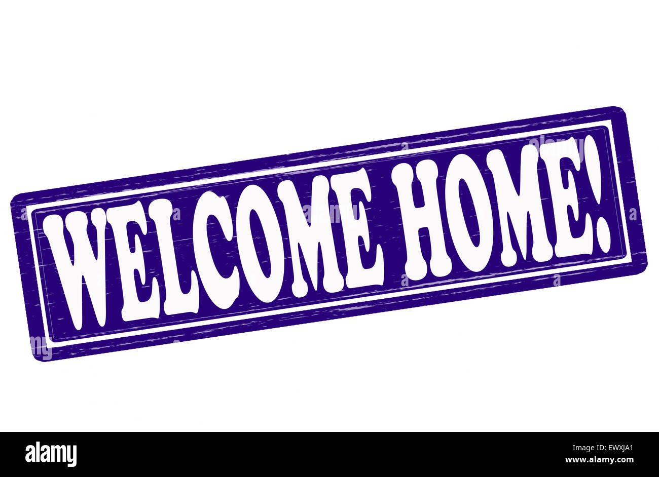 Stamp with text welcome home inside, illustration Stock Photo - Alamy