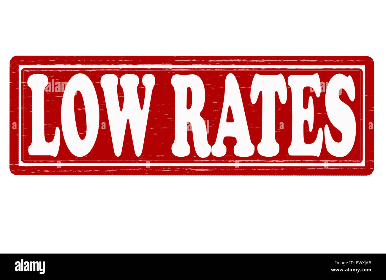 Stamp with text low rates inside, illustration Stock Photo - Alamy