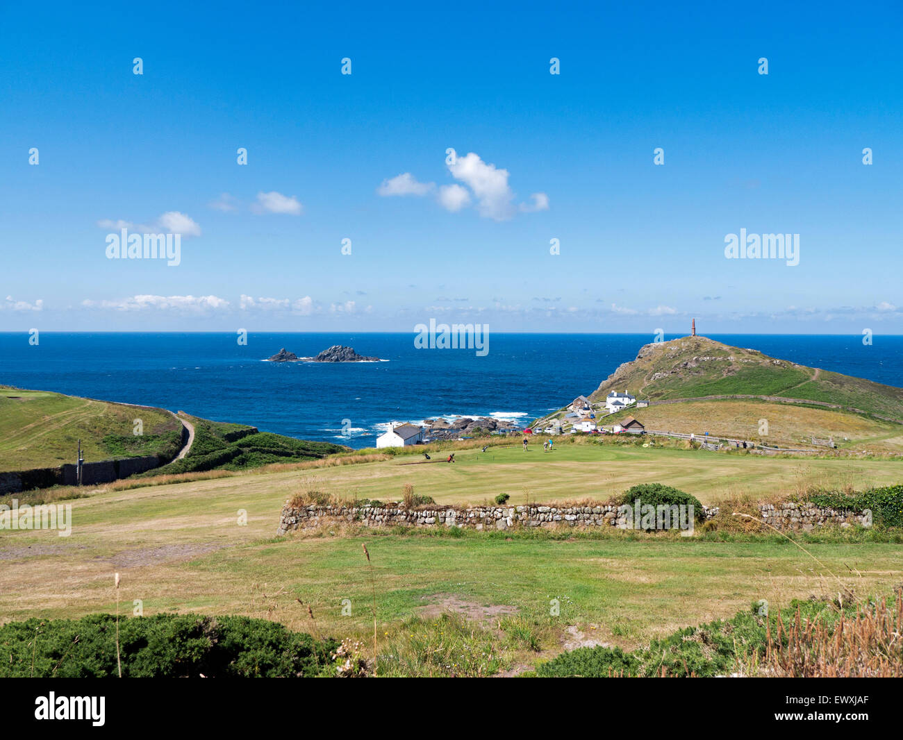 Part of golf course by the sea at Cape Cornwall Stock Photo - Alamy