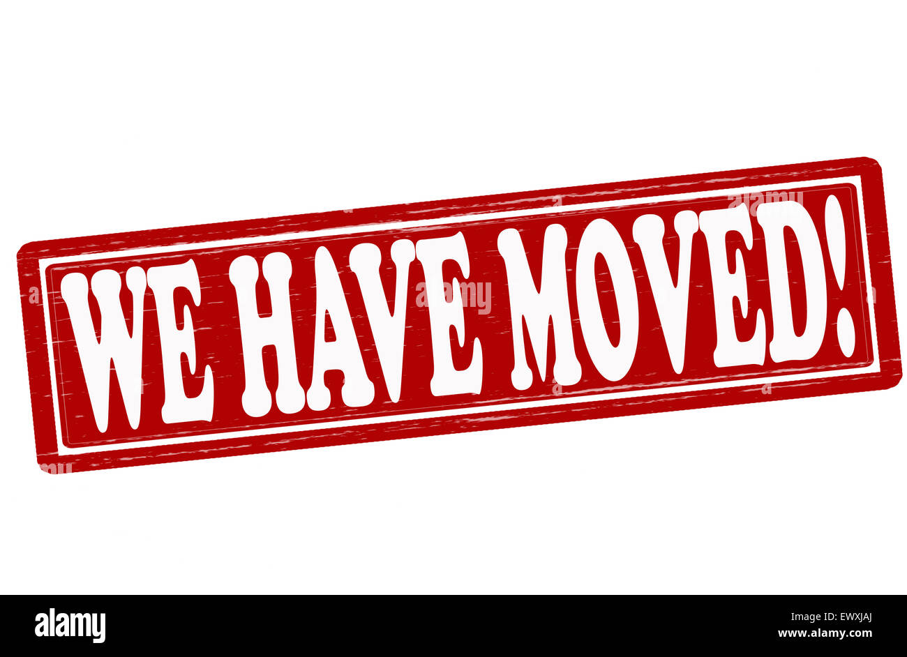 We have moved stamp hi-res stock photography and images - Alamy