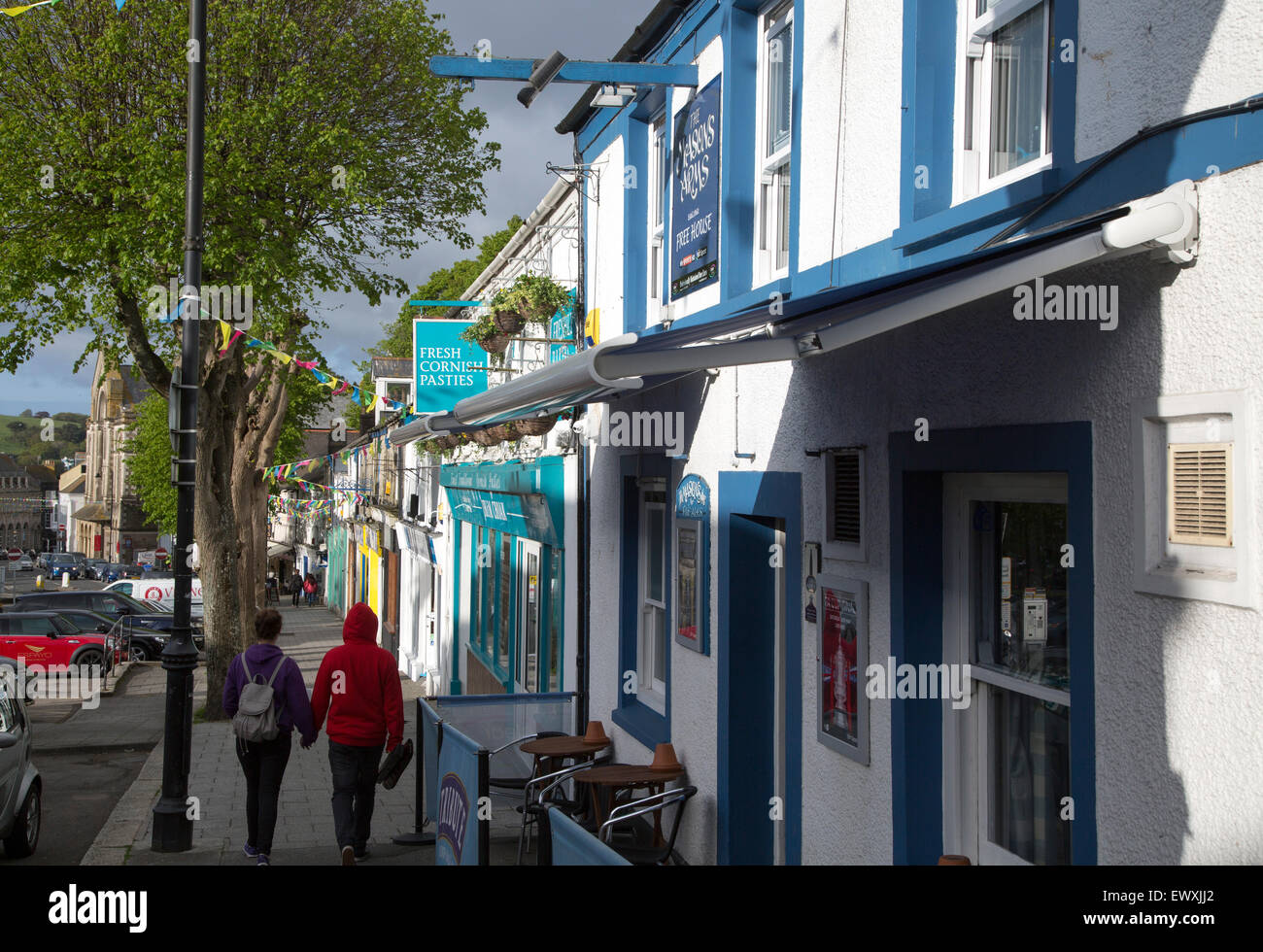 Shopping street in Falmouth, Cornwall, England, UK Stock Photo - Alamy