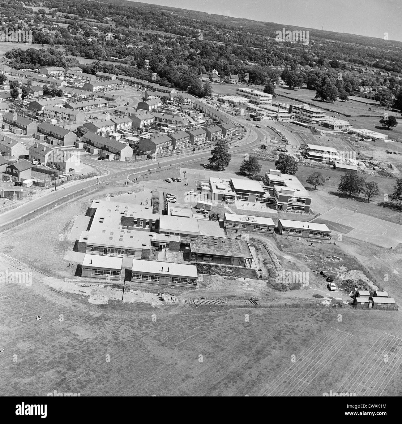 Yateley, Hampshire, June 1970. Aerial View. Looking east towards ...