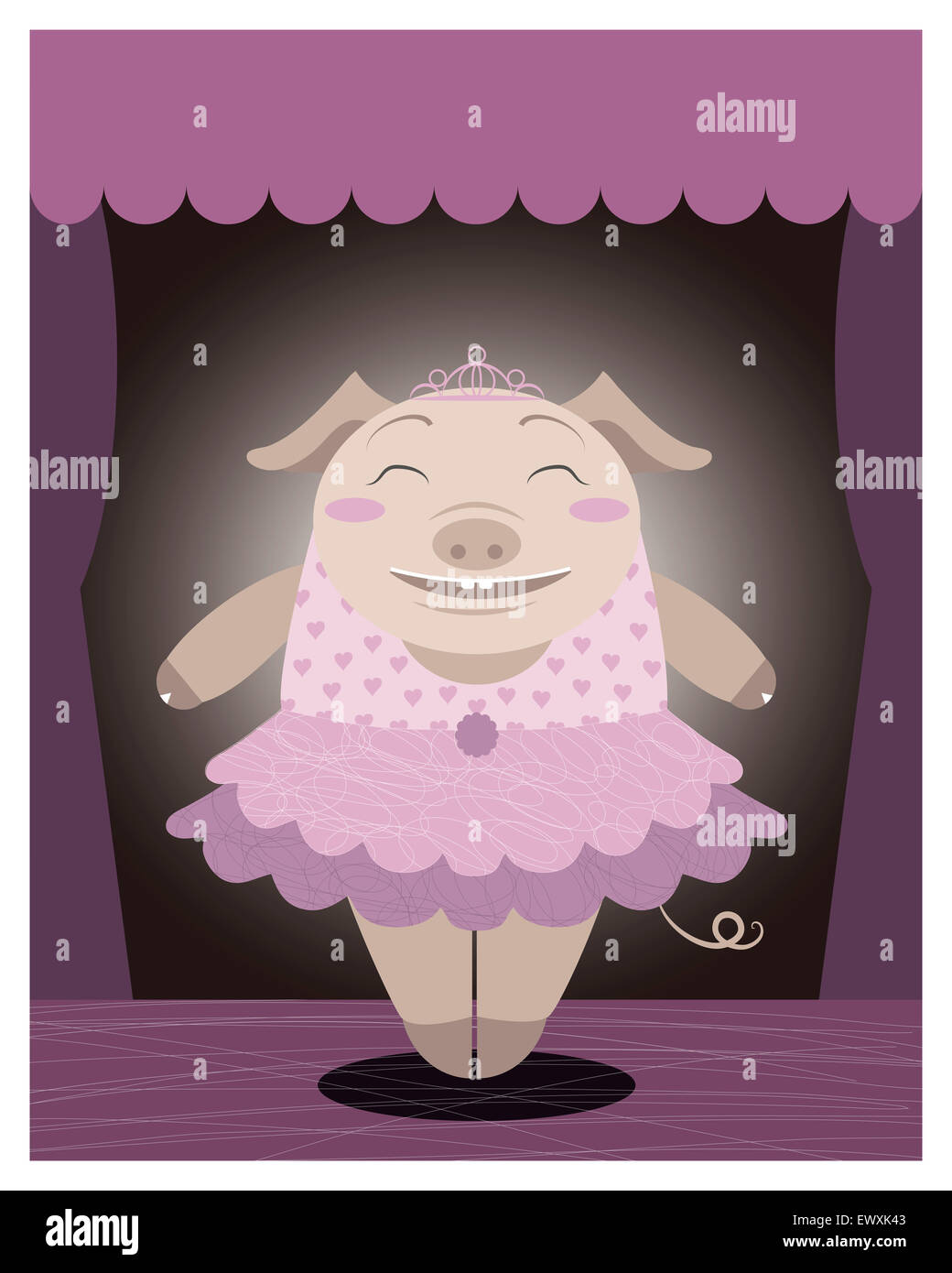 Dancing pig in editable vector file Stock Photo - Alamy