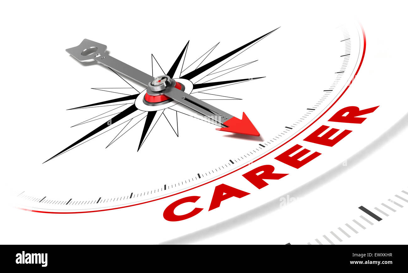 Compass with needle pointing the word career. Conceptual illustration ...