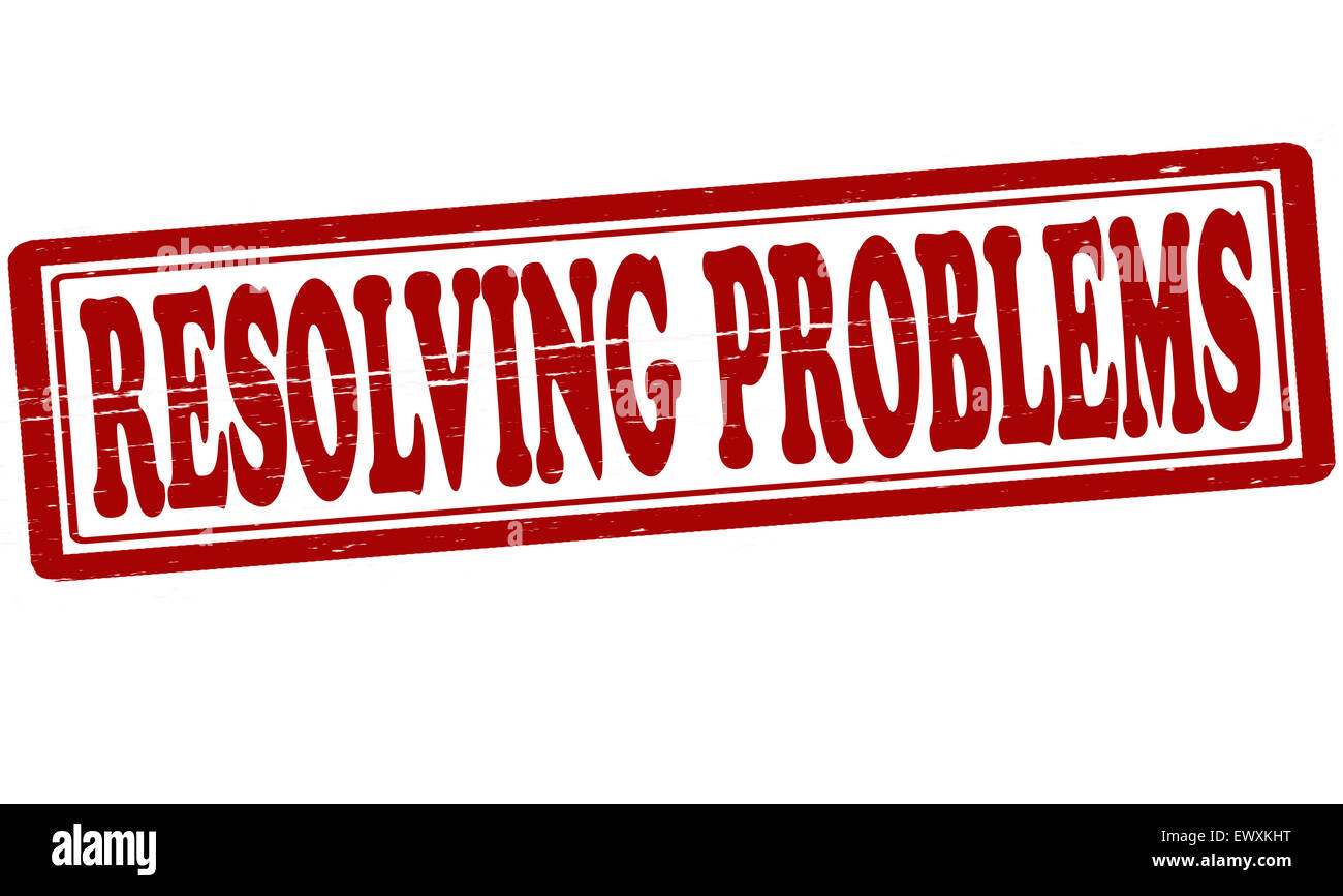 Stamp with text resolving problems inside, illustration Stock Photo - Alamy