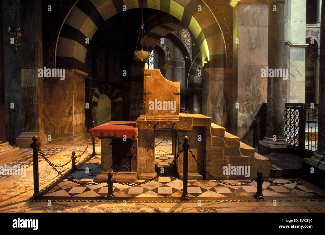 DEU, Germany, Aachen, throne Charlemagne at the cathedral DEU ...