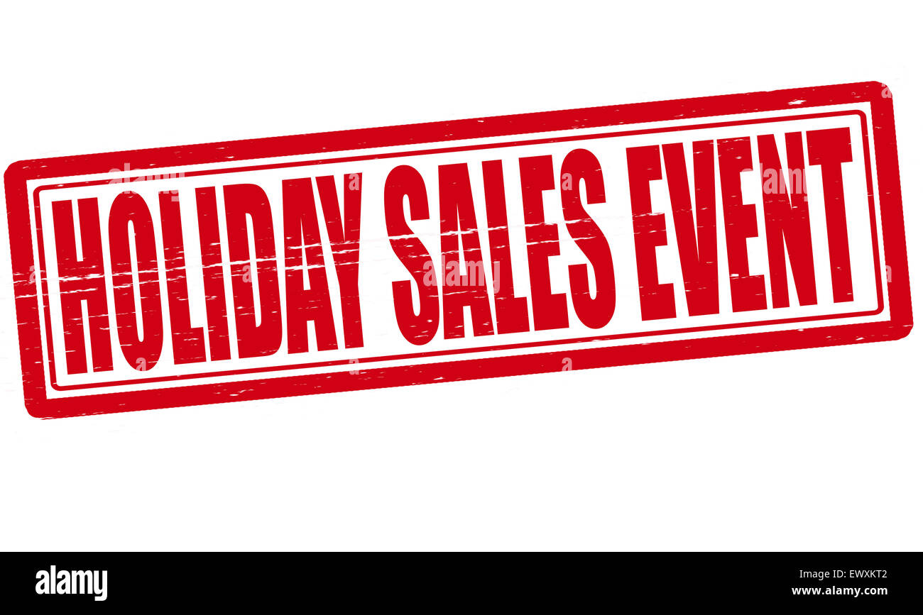 Stamp with text Holiday sales event inside, illustration Stock Photo ...