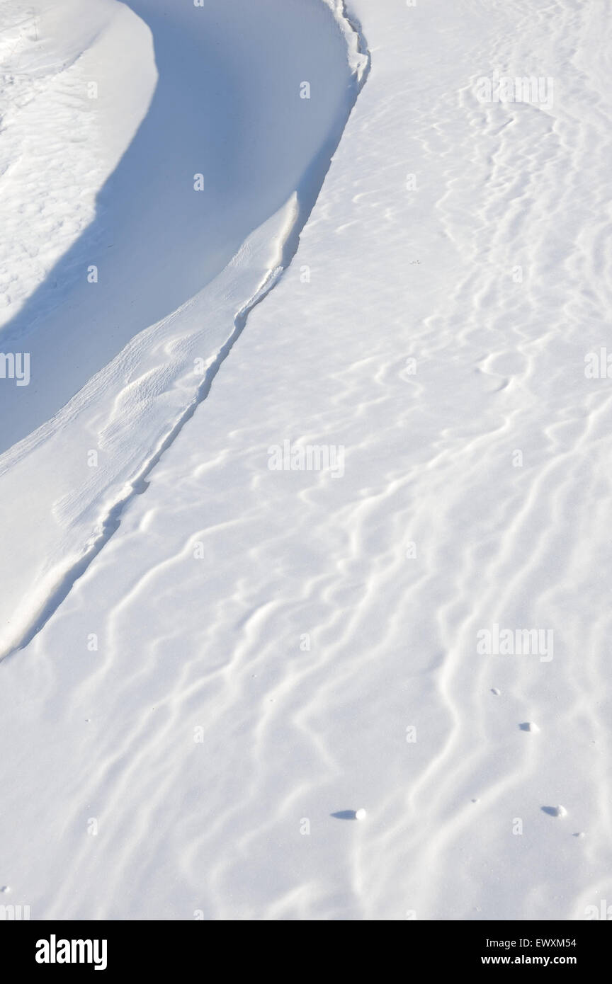 Thin crust of ice over snow Stock Photo - Alamy