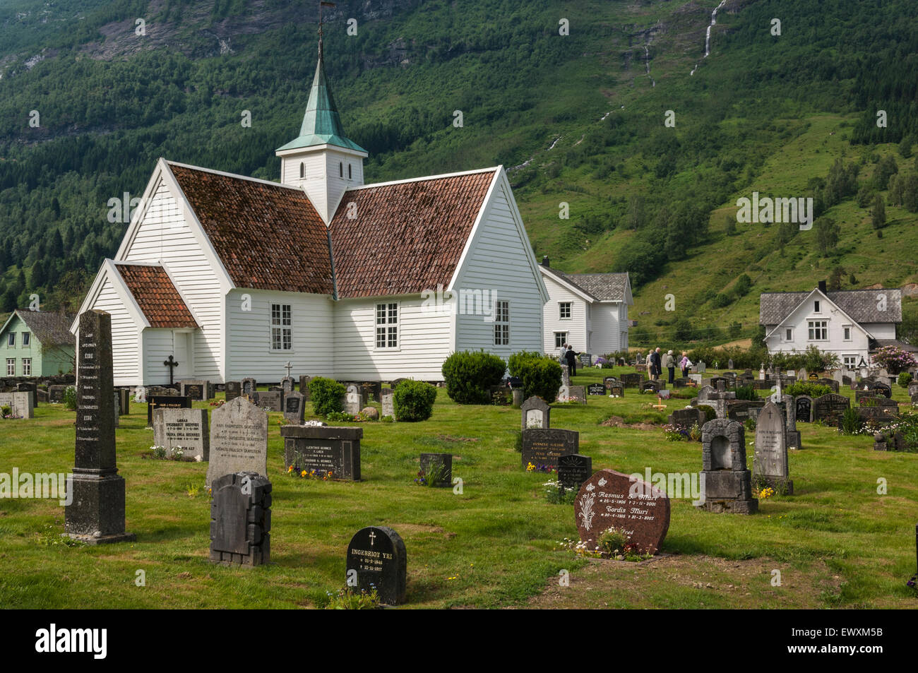 Pretty timber church in Olden Norway. Called Old Church it was built in ...
