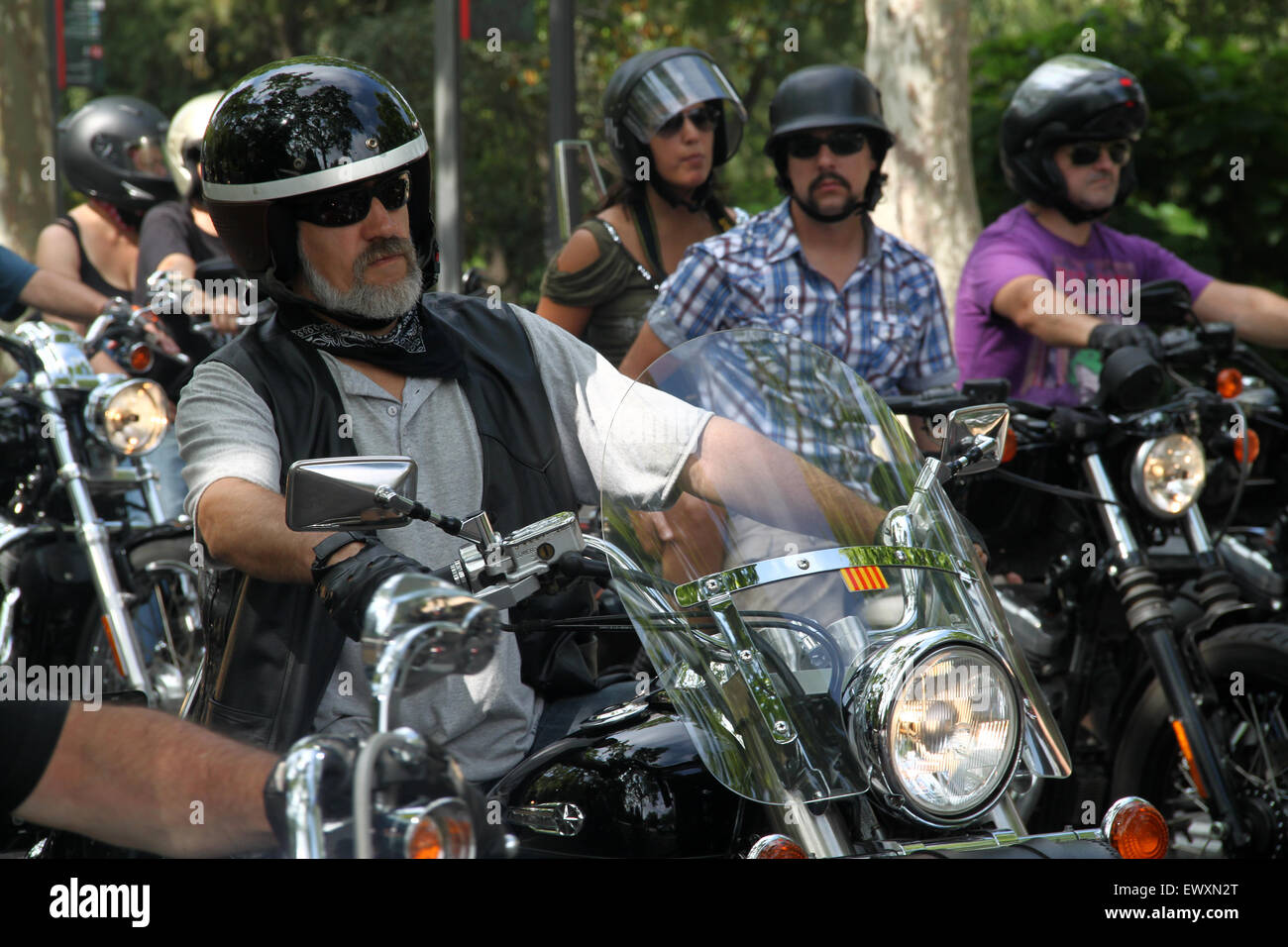Harley Davidson motorcycle rally July 2011 in Barcelona Stock Photo - Alamy