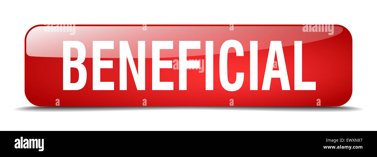 beneficial red square 3d realistic isolated web button Stock Photo - Alamy