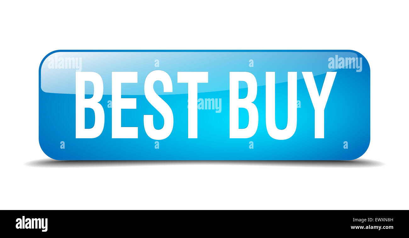best buy blue square 3d realistic isolated web button Stock Photo - Alamy
