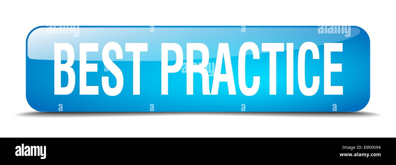 best practice blue square 3d realistic isolated web button Stock Photo ...